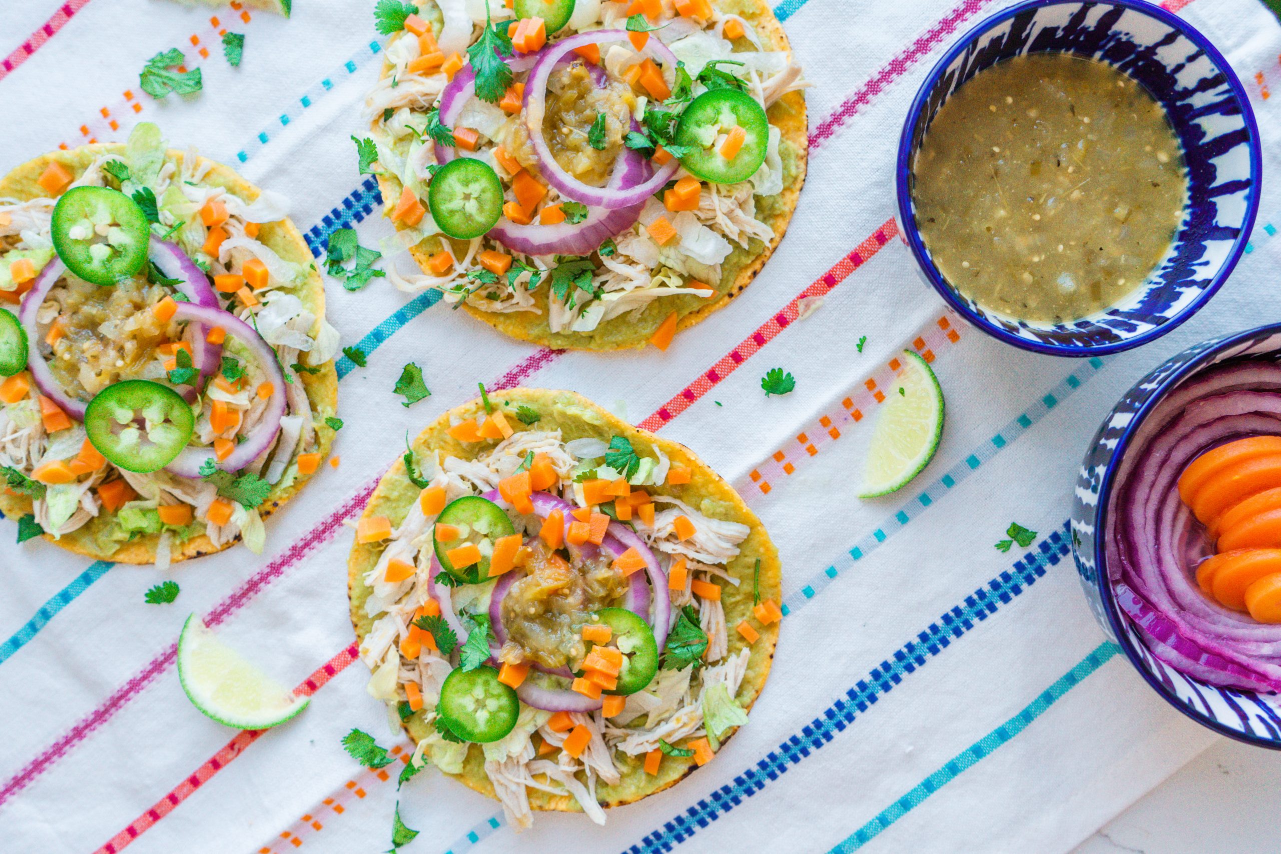 Easy Salsa Verde Chicken Tostadas Pressure Cooker Recipe